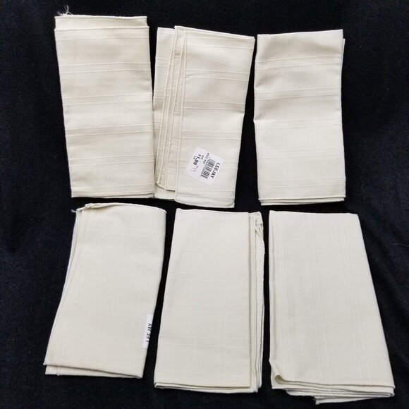 Lee Jay | Kitchen | Vintage Lee Jay Beige Linen Napkins Embossed Lines ...